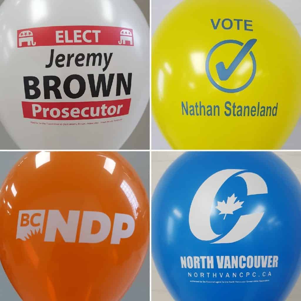 Campaign Balloons Printed & Delivered Fast - USA & Canada